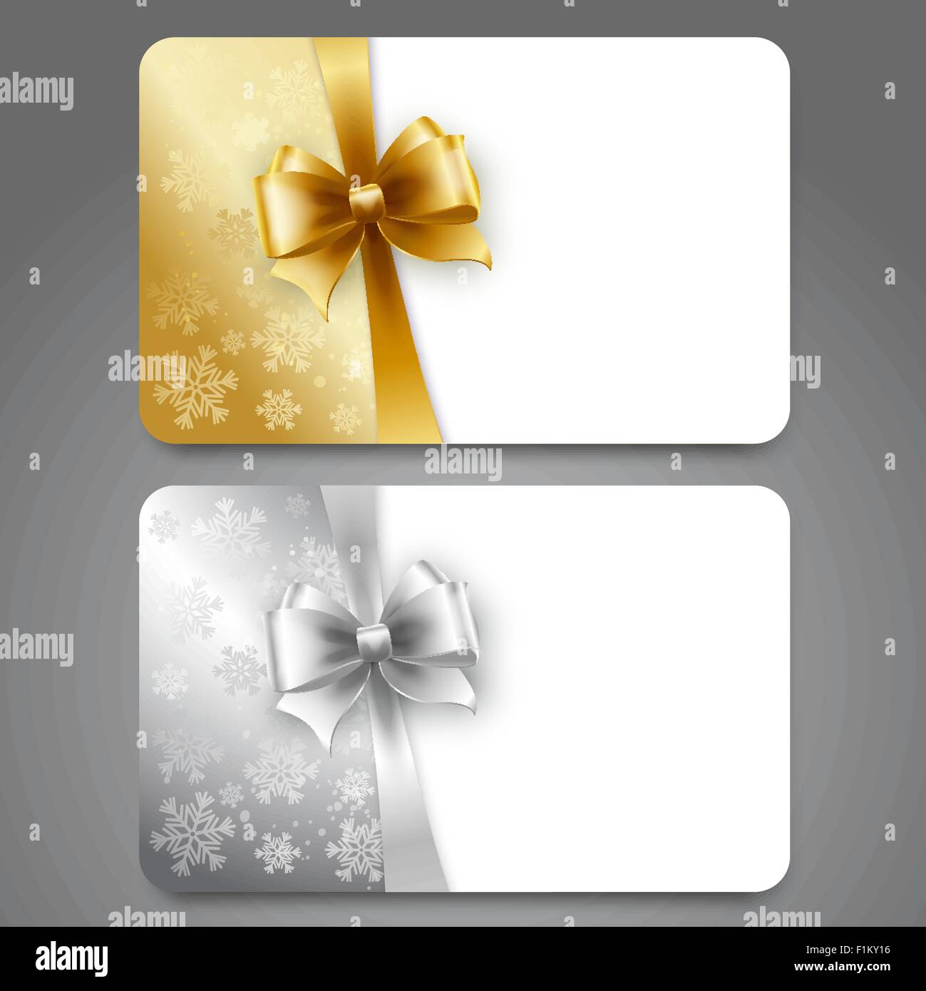 Collection of gift cards with ribbons. Vector background Stock Vector ...