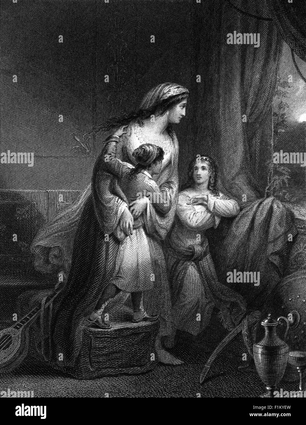 An Illustration from "The Greek Mother" A Poem by Henry Glassford Bell ...