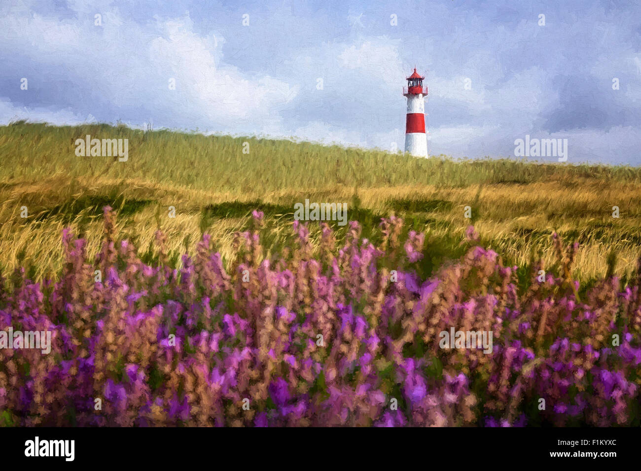 painting of a lighthouse Stock Photo - Alamy