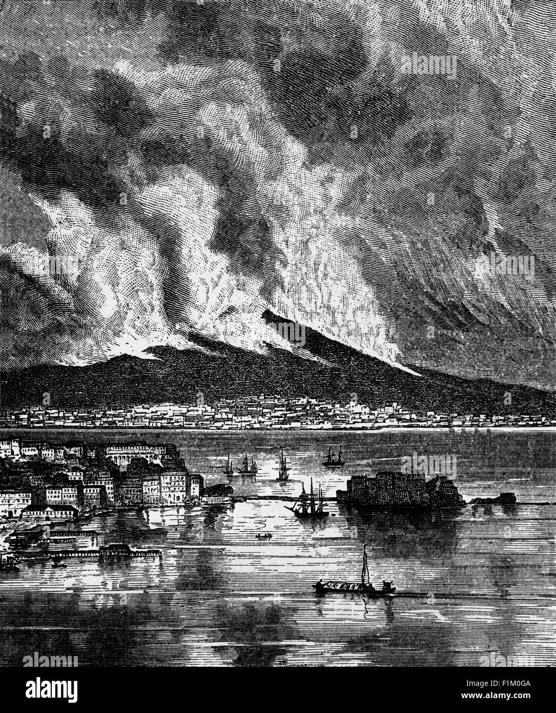 Stratovolcano eruption Black and White Stock Photos & Images - Alamy