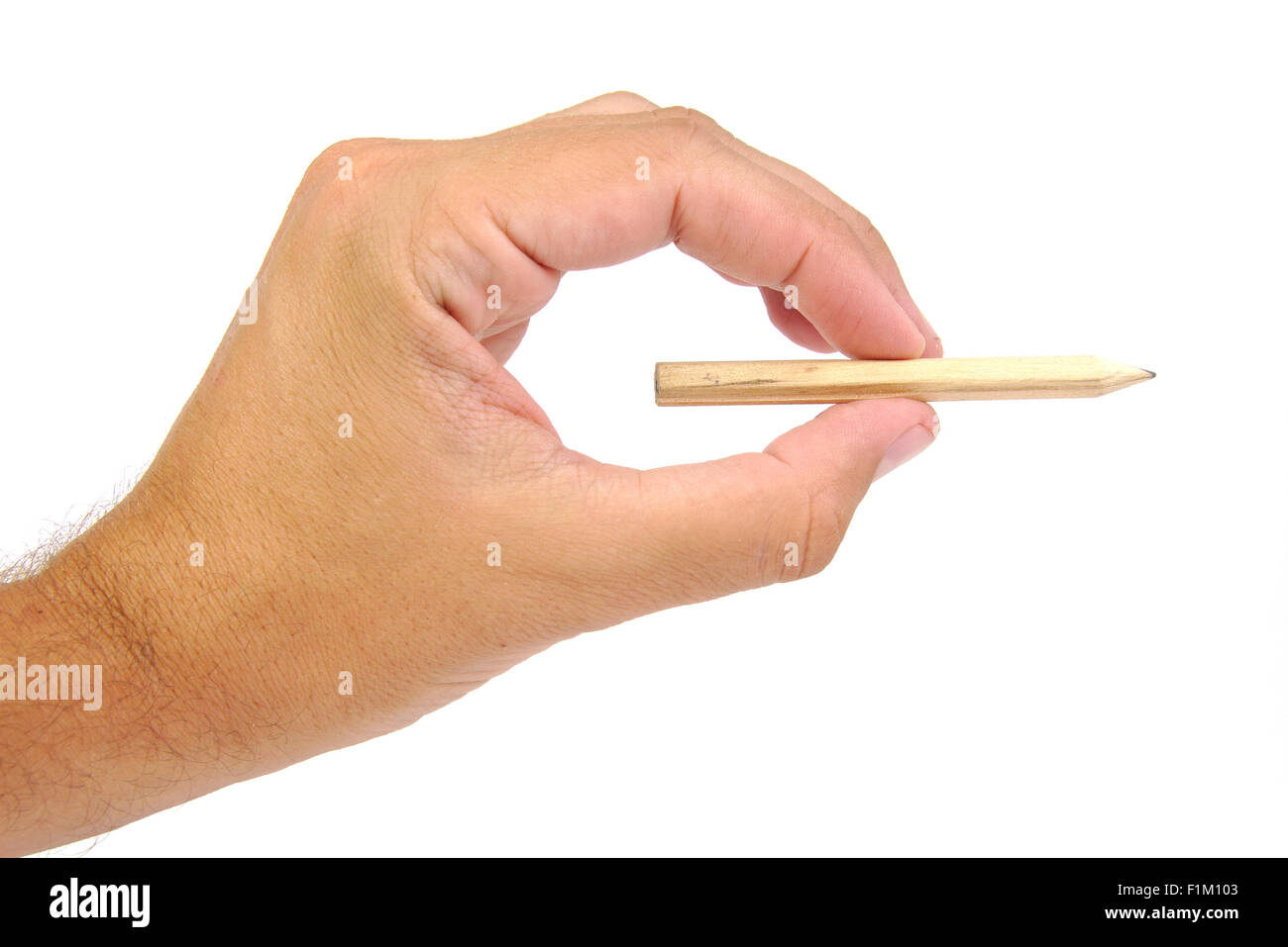 Image of human hand with pencil isolated on white background Stock ...