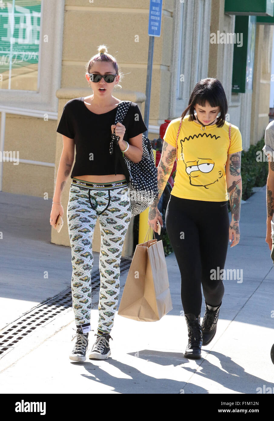 Miley Cyrus spotted leaving a Mexican restaurant in Studio City with ...