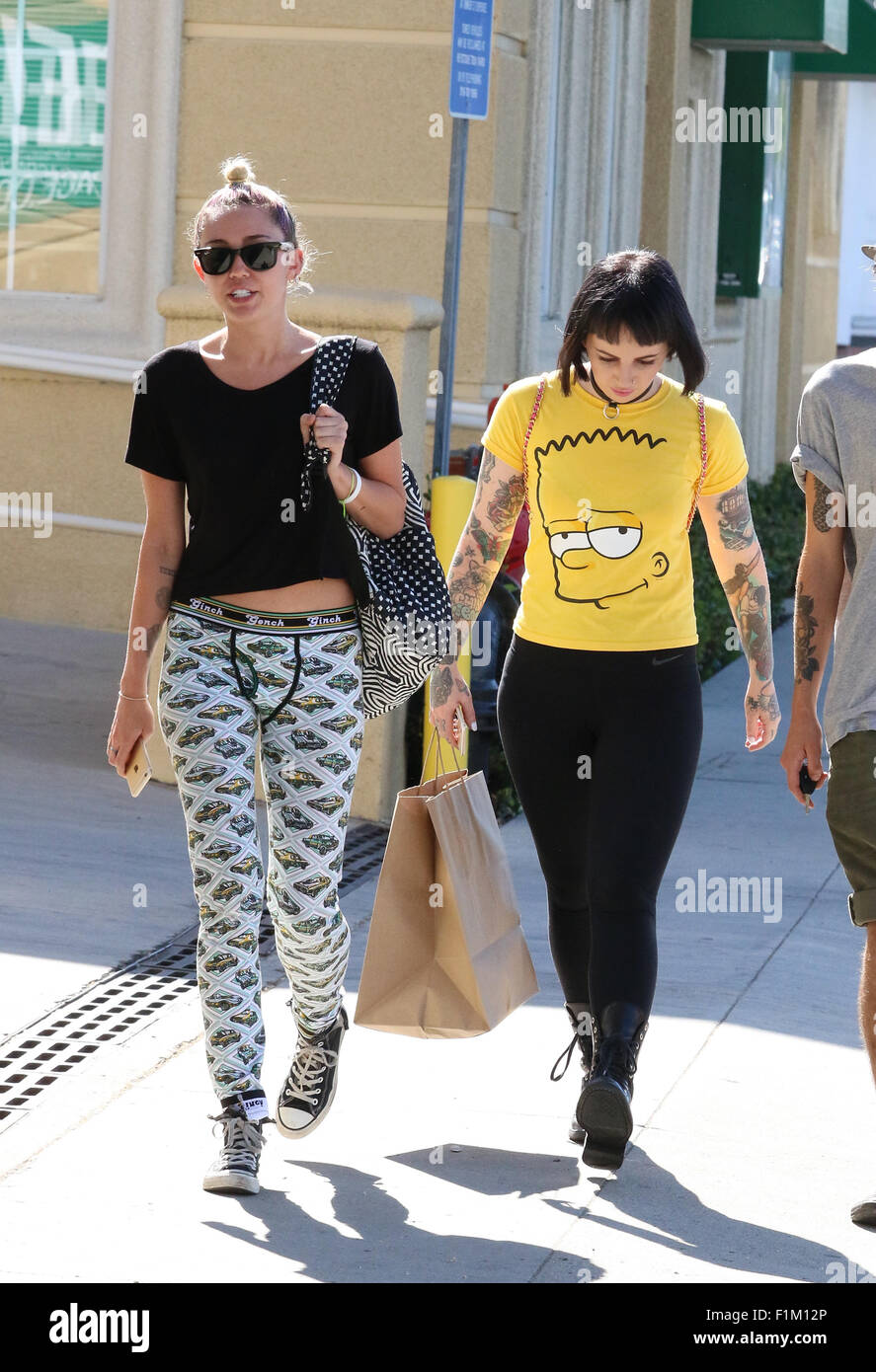 Miley Cyrus spotted leaving a Mexican restaurant in Studio City with ...