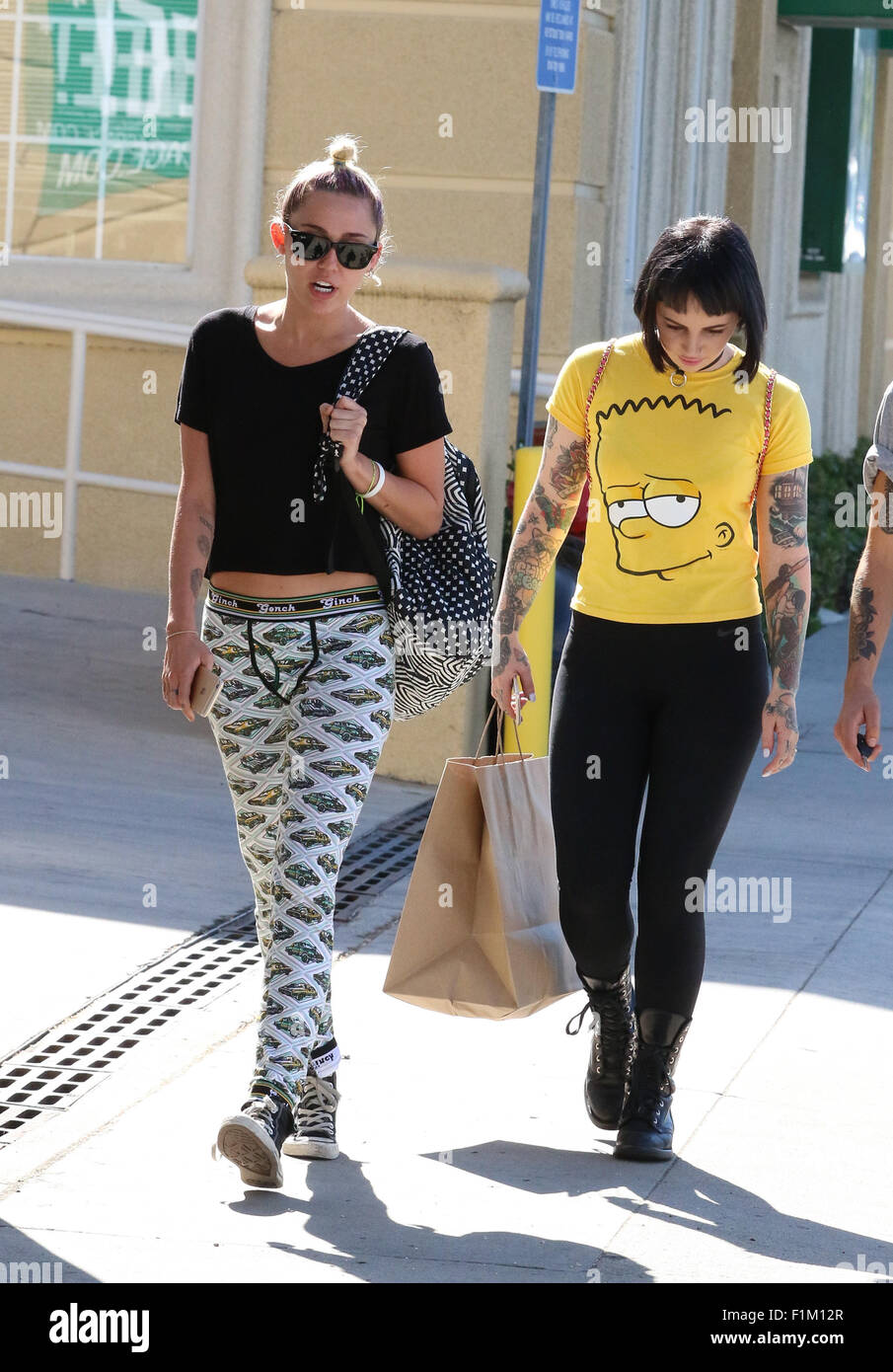 Miley Cyrus spotted leaving a Mexican restaurant in Studio City with ...