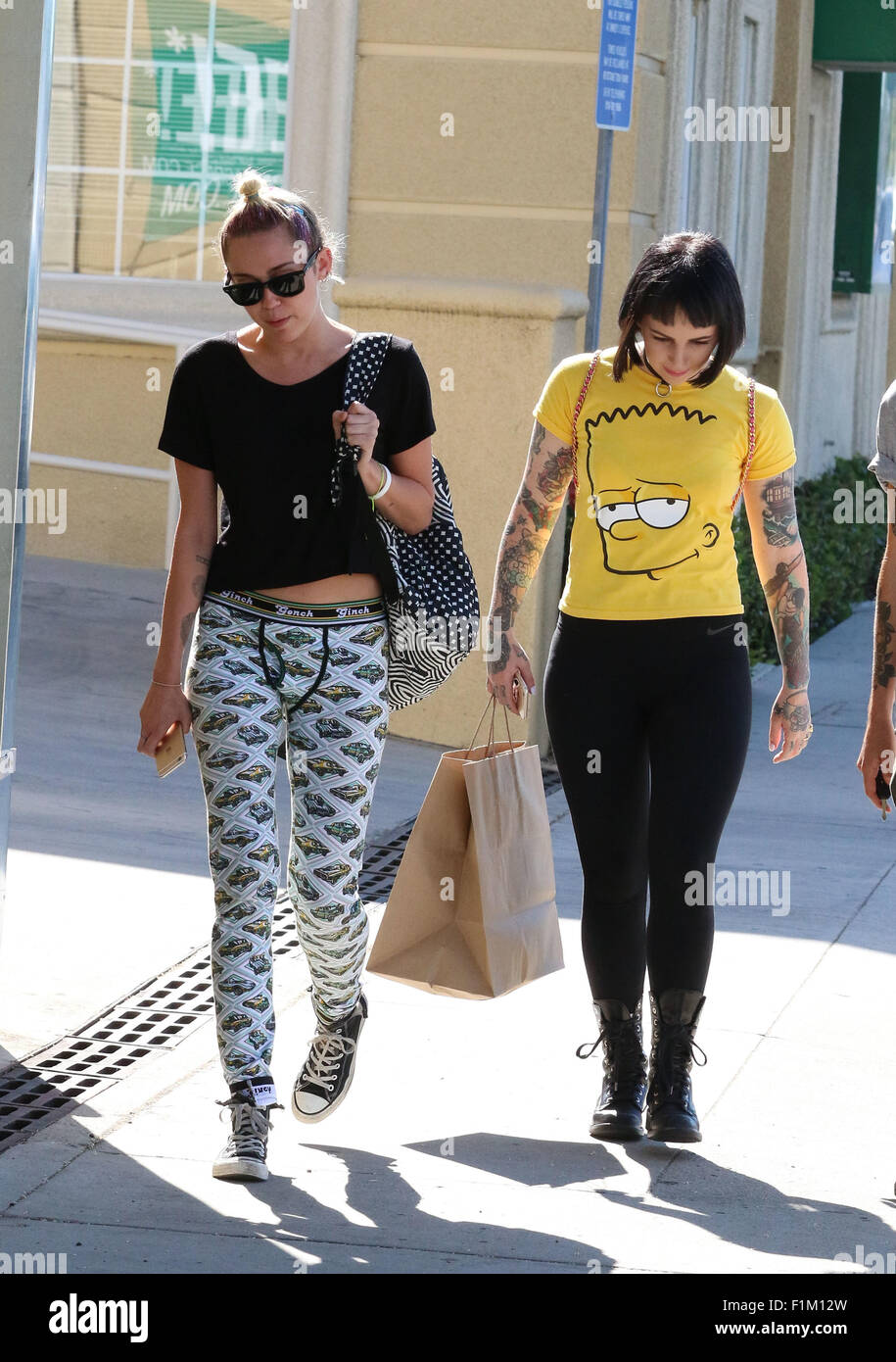 Miley Cyrus spotted leaving a Mexican restaurant in Studio City with ...