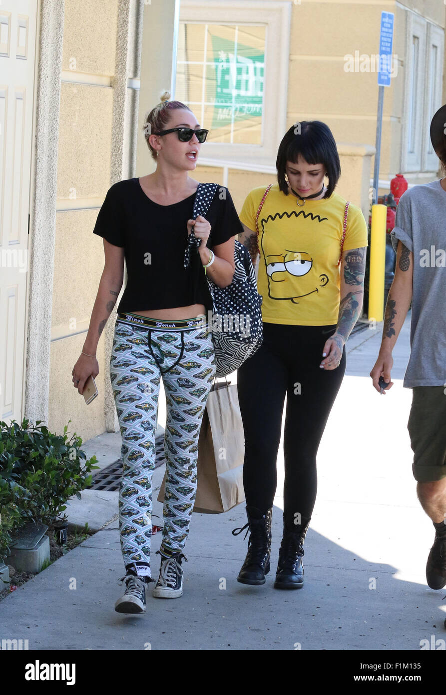 Miley Cyrus spotted leaving a Mexican restaurant in Studio City with ...