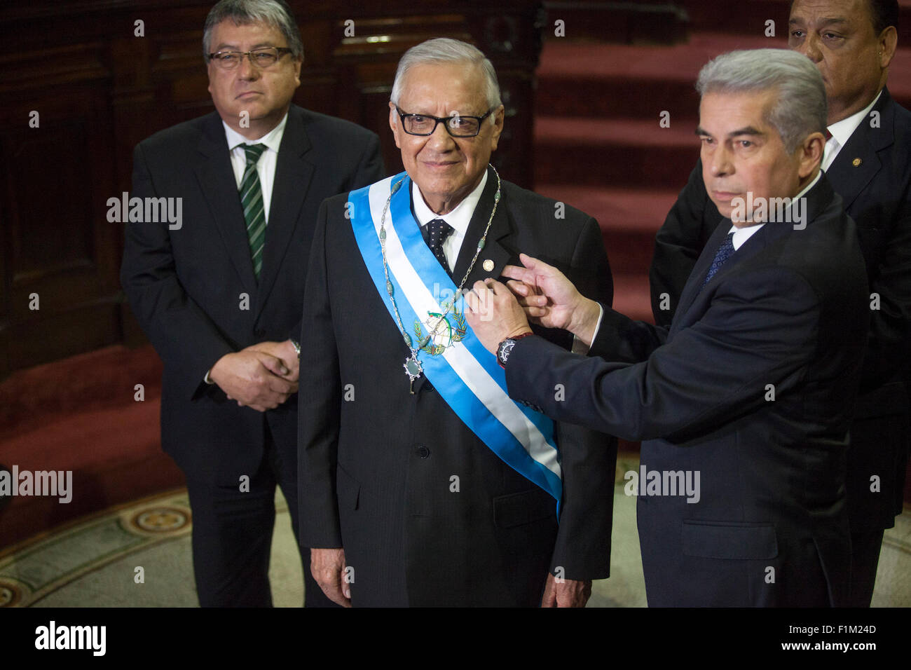 Guatemala City. 3rd Sep, 2015. Guatemalan Congress President Luis Rabbe ...