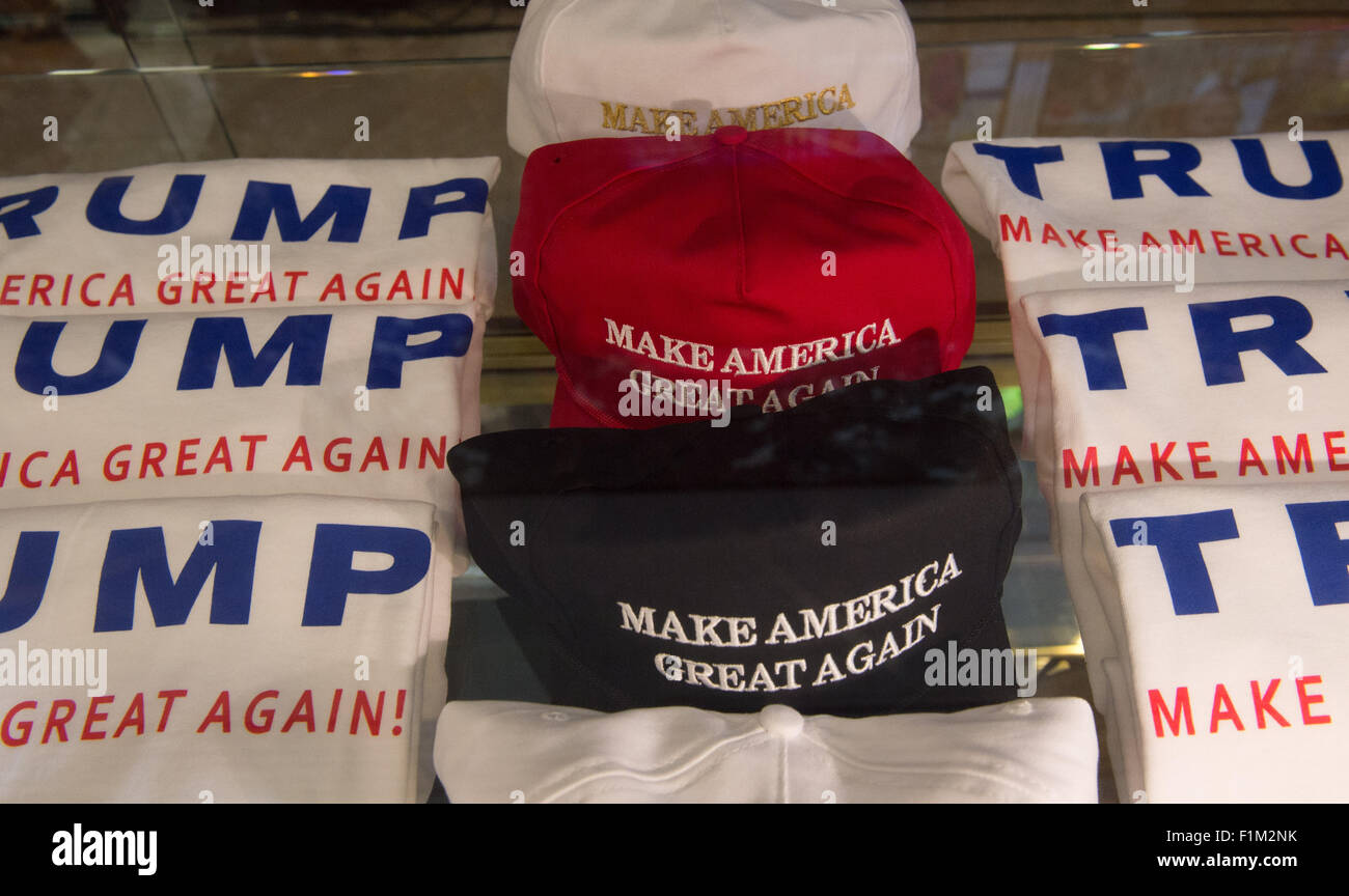 New York, New York, USA. 3rd Sep, 2015. Items for sale at the Trump ...