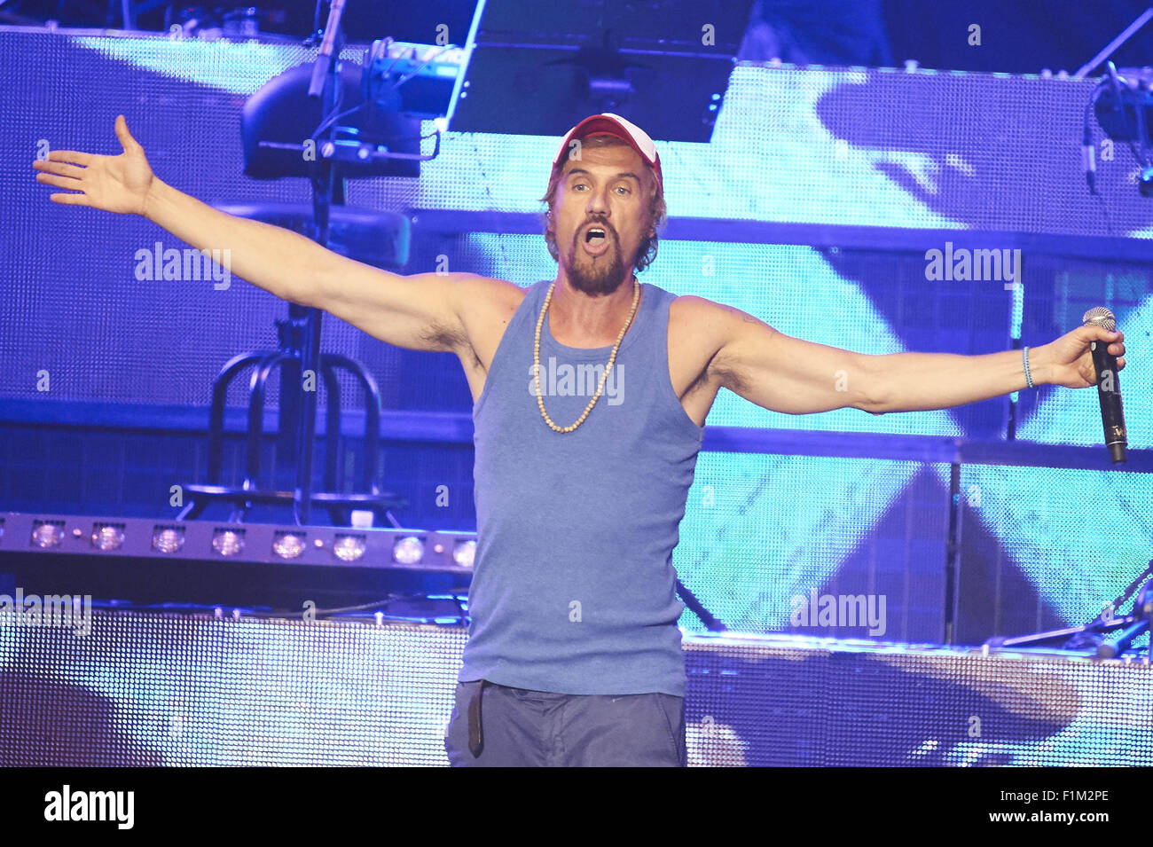 Madrid, Spain. 3rd Sep, 2015. Macaco performs on stage during Cadena ...