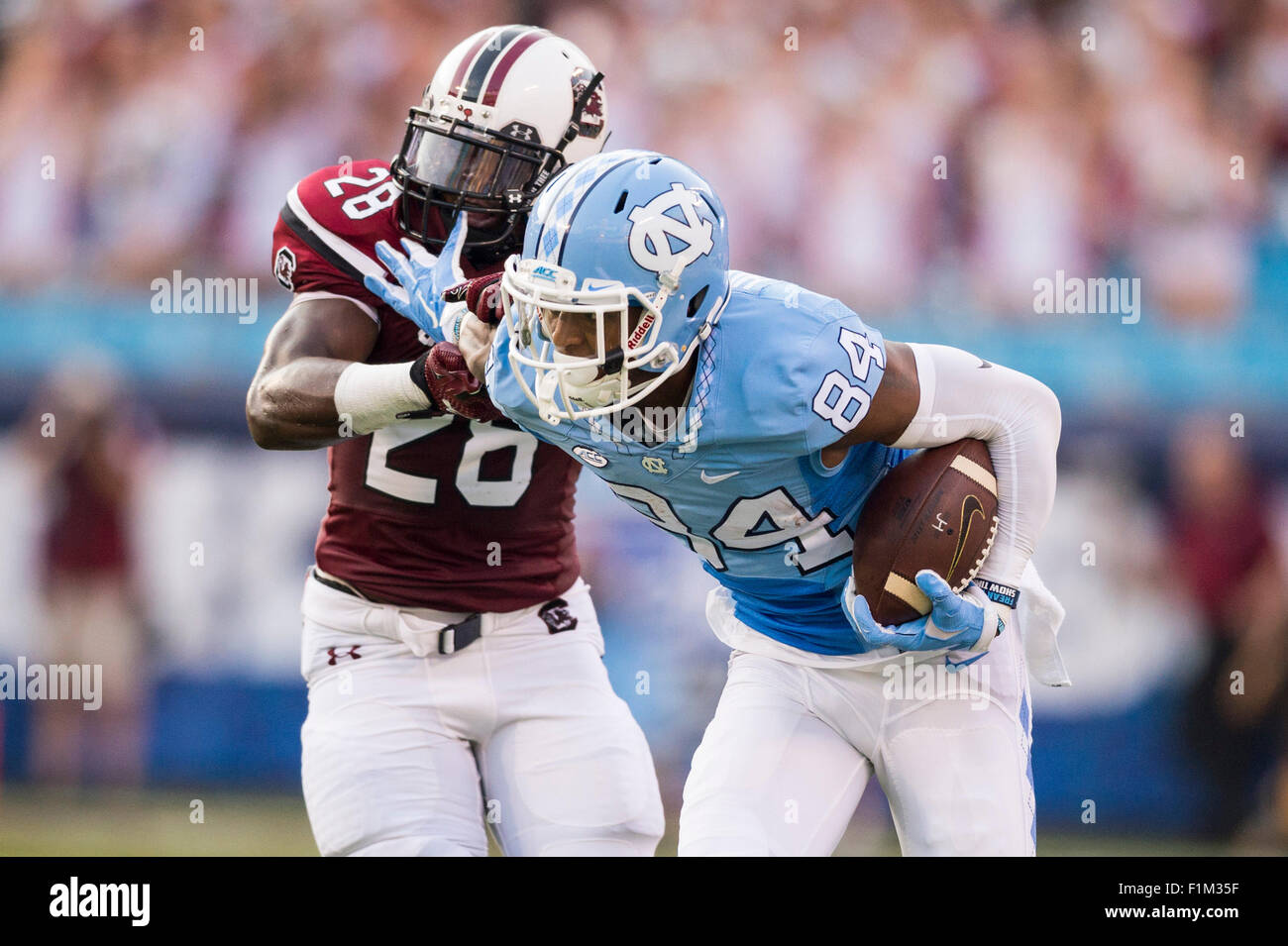 Charlotte, North Carolina, USA, 03rd Sep, 2015. UNC wide receiver Bug ...