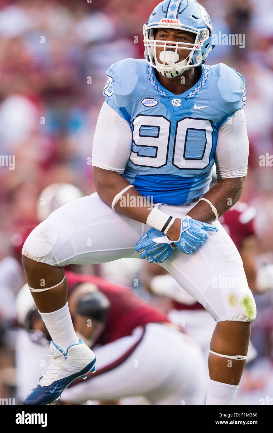 Charlotte, North Carolina, USA, 03rd Sep, 2015. UNC defensive tackle ...