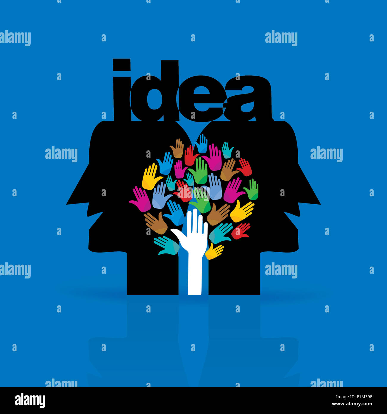 creative unity idea with human face vector illustration Stock Photo - Alamy