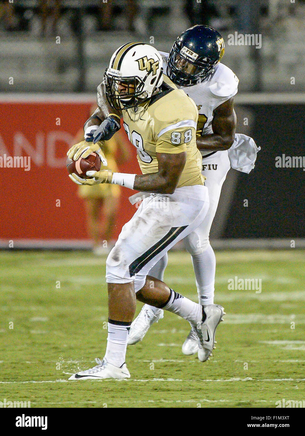 Orlando, FL, USA. 3rd Sep, 2015. UCF Knights wide receiver Jordan Akins ...