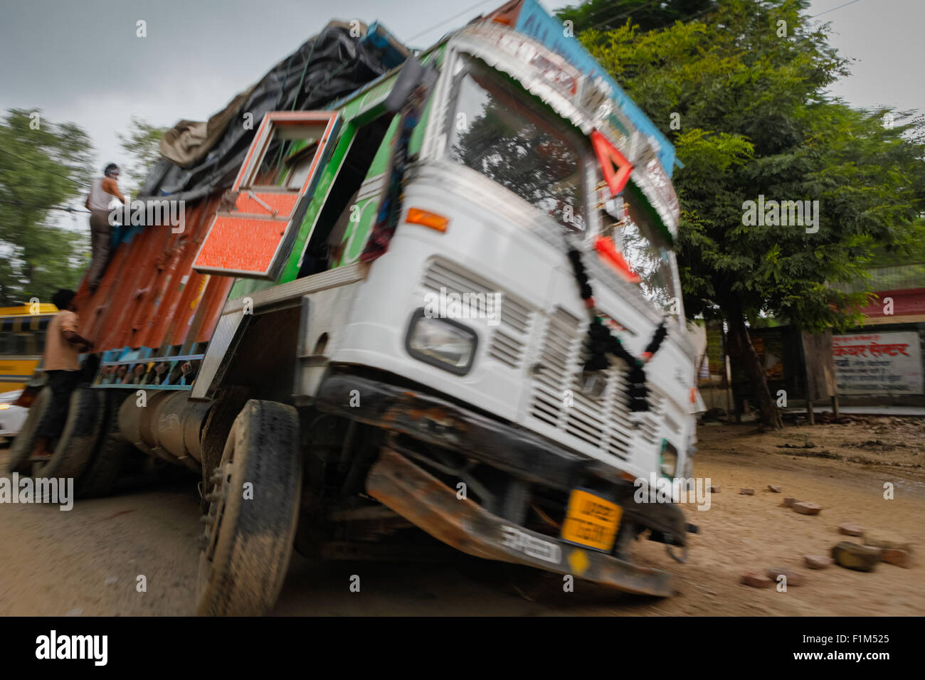 Indian Container Trucks On Road
