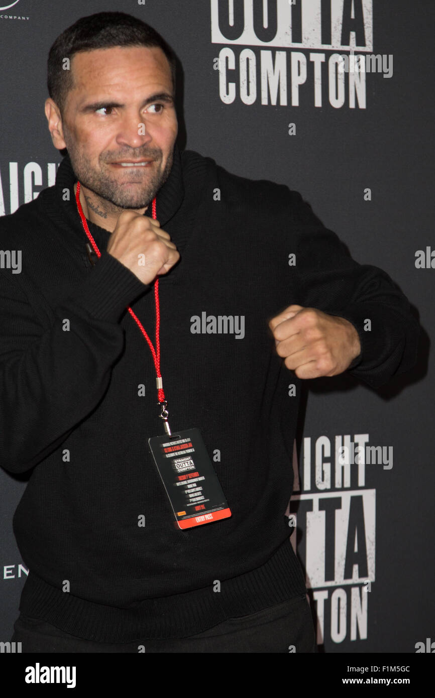 Sydney, Australia. 1 September 2015. Boxer Anthony Mundine on the red ...