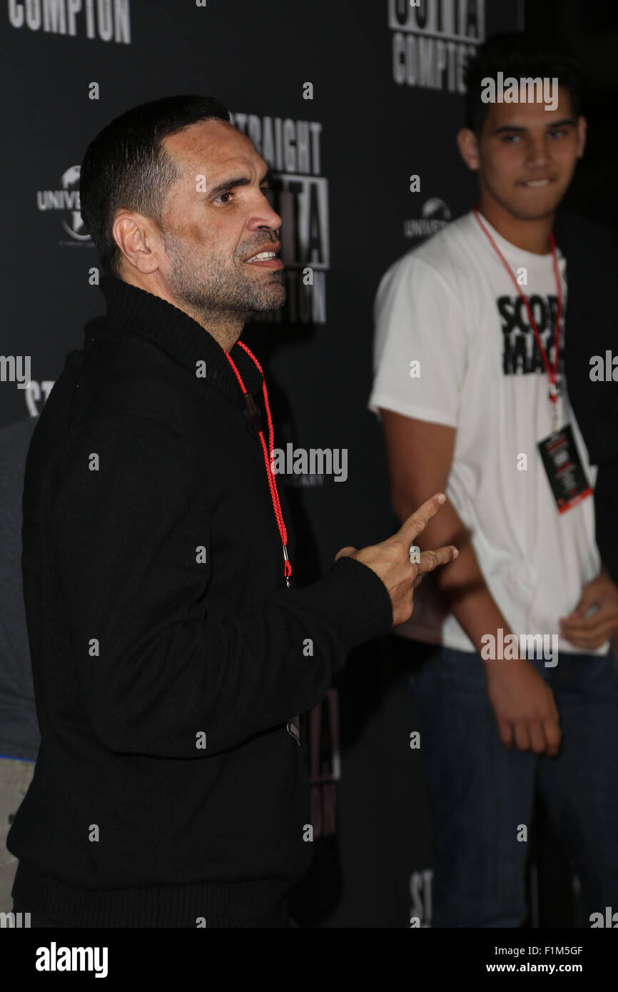 Sydney, Australia. 1 September 2015. Boxer Anthony Mundine on the red ...