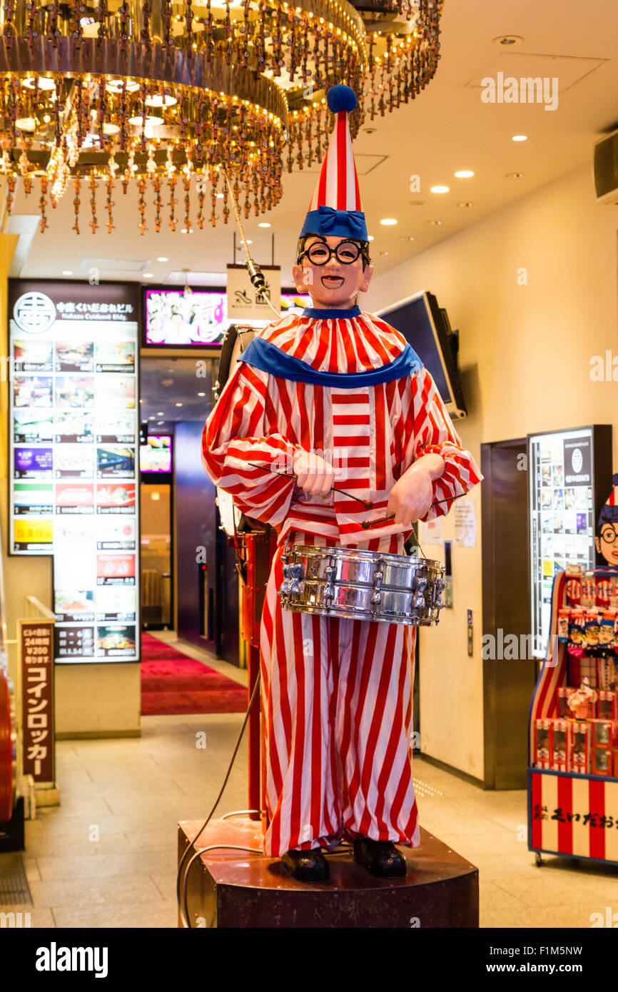 Japan, Osaka. Dotonbori. The clown mascot souvenir store of Kuidaore ...