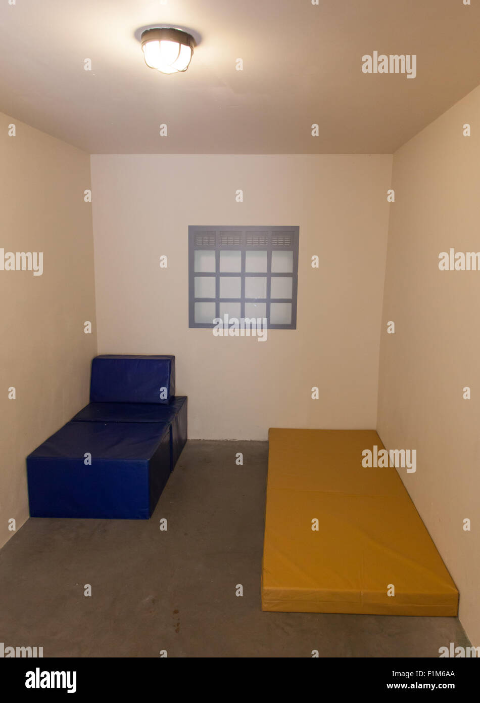 Replica of an dark old dutch jail Stock Photo - Alamy