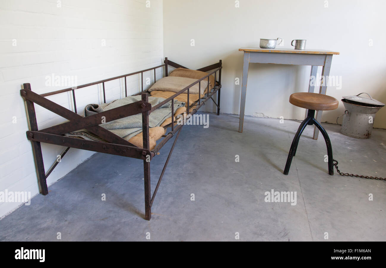 Replica of an dark old dutch jail Stock Photo - Alamy