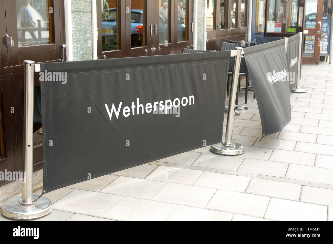 Wetherspoon canvas sign outside pub in Bedford, Bedfordshire, England ...