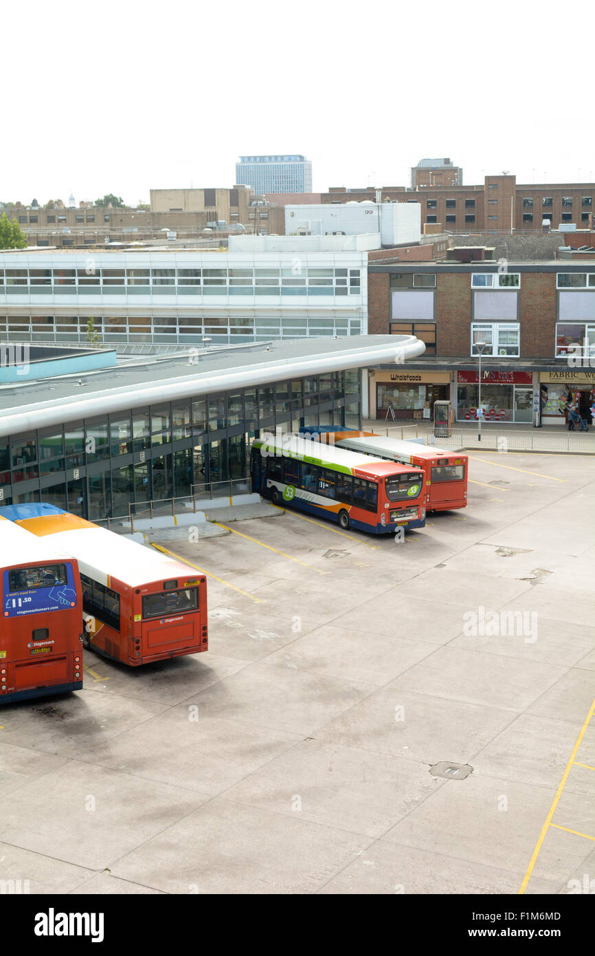 The newly revamped bus station in Bedford town centre, Bedfordshire ...