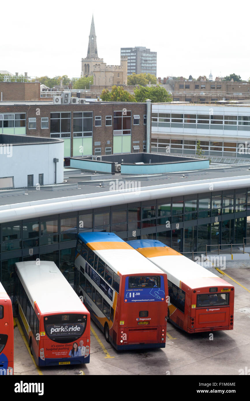 The newly revamped bus station in Bedford town centre, Bedfordshire ...