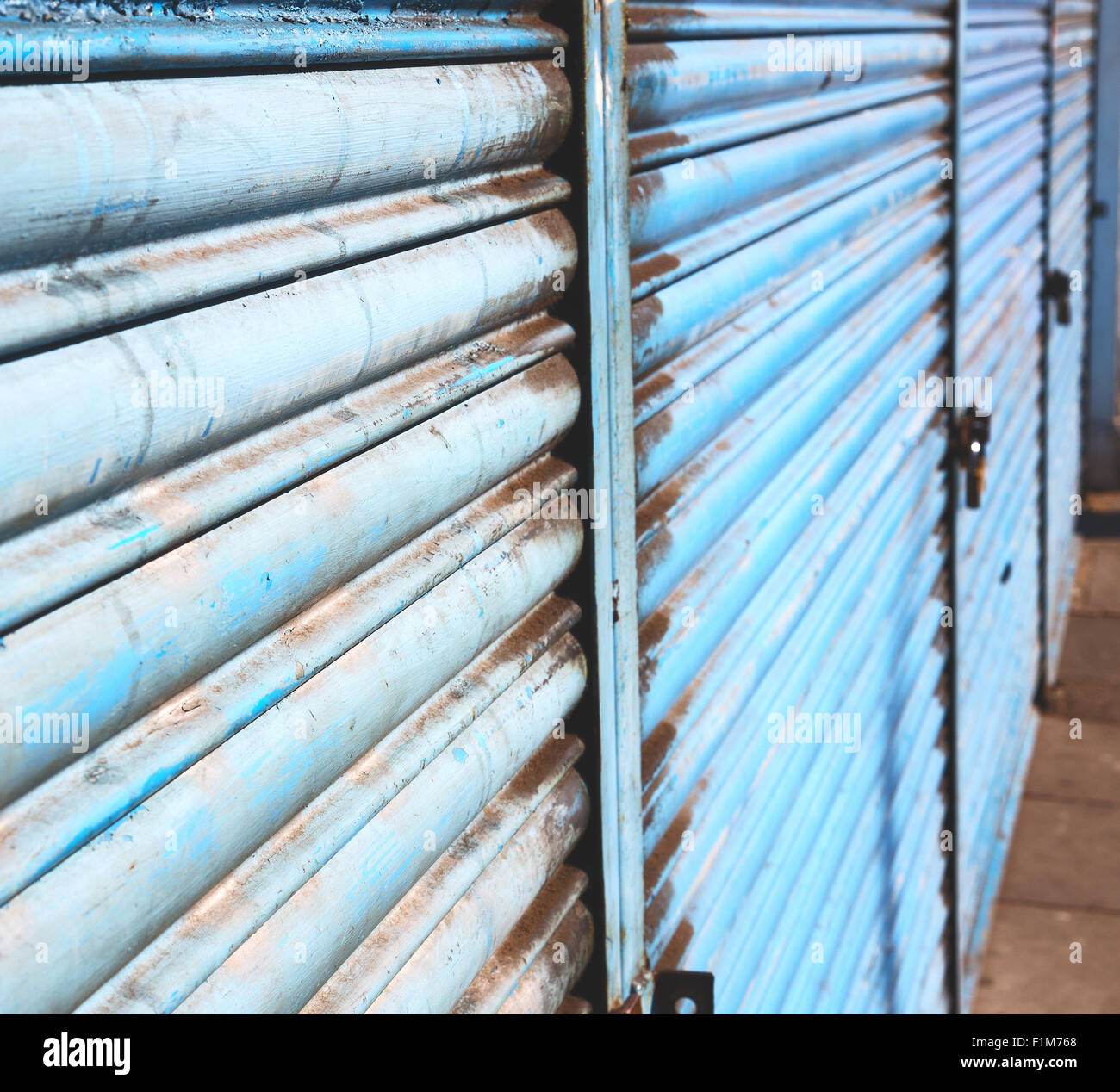 blue abstract metal in englan london railing steel and background Stock ...