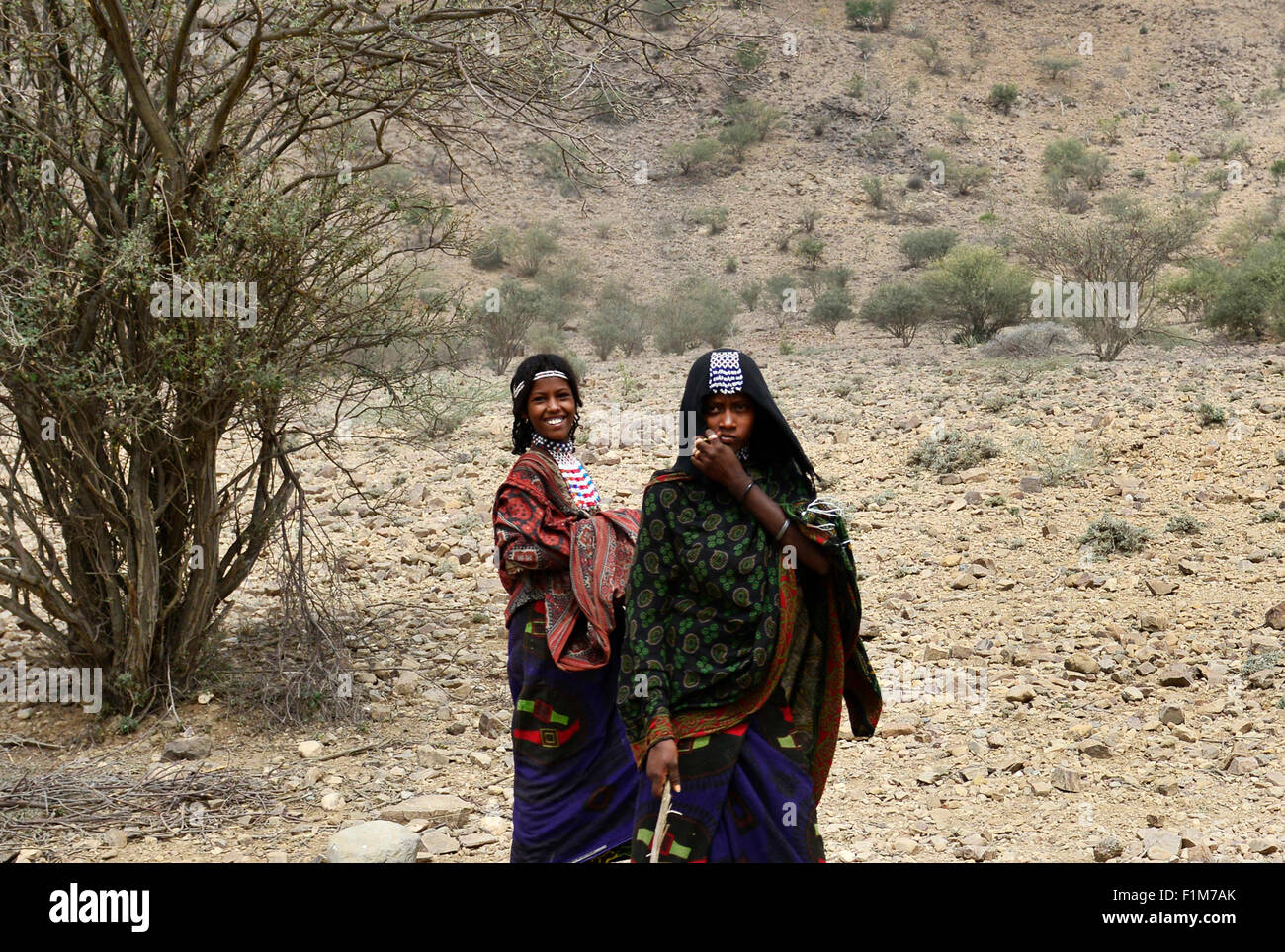 Colorful Afar women in the Danakil depression, Afar region, Ethiopia ...