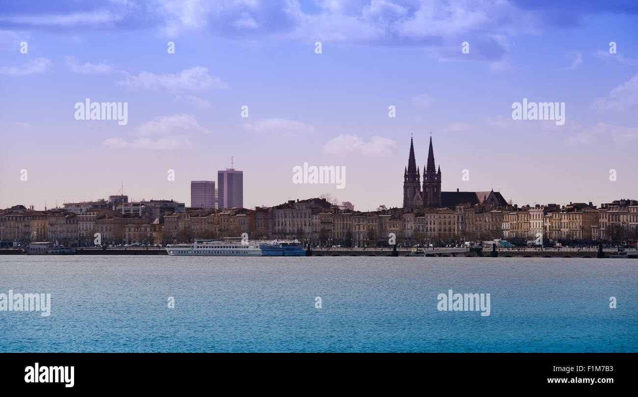Bordeaux city view from the river Garonne Stock Photo - Alamy