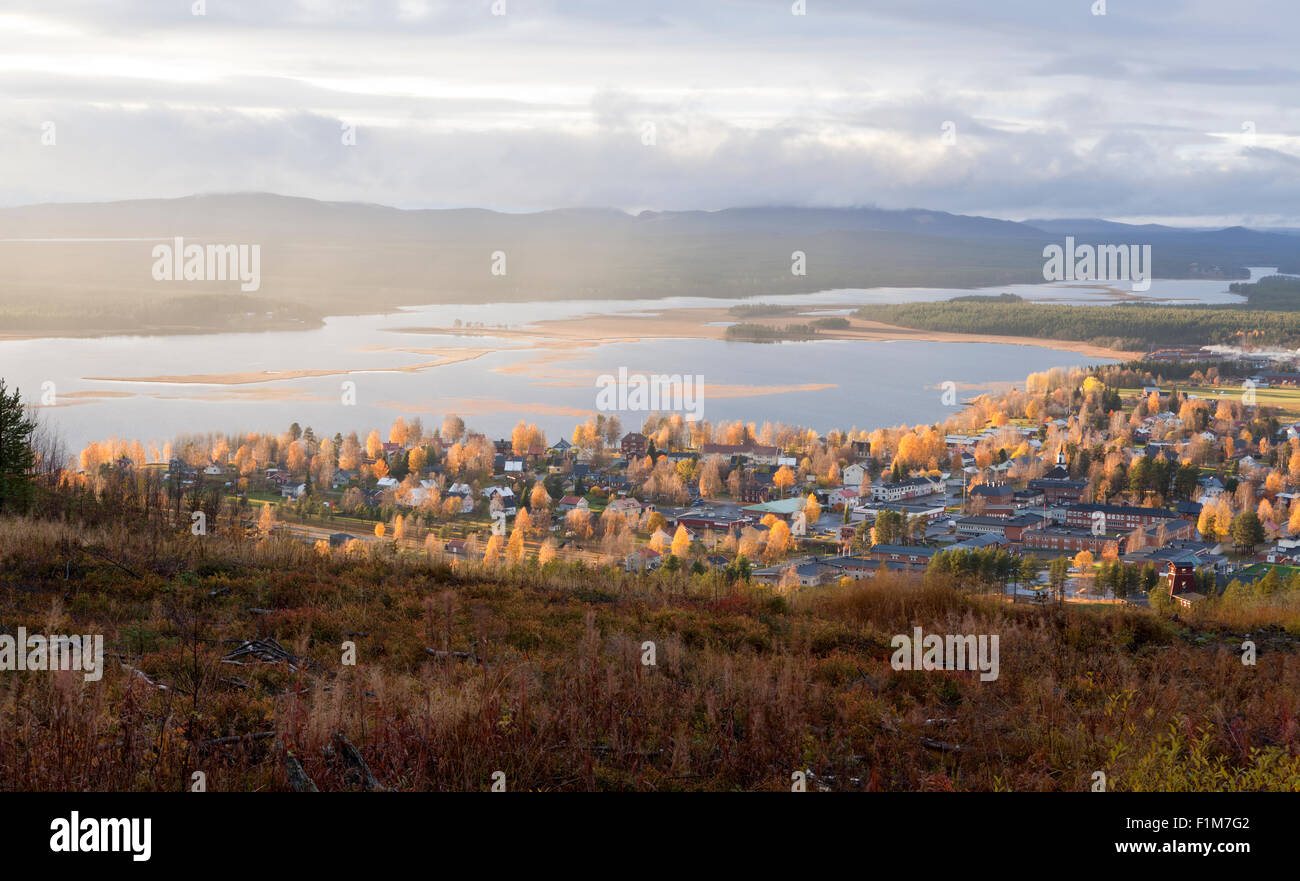 MALA, SWEDEN ON OCTOBER 09, 2013. View of a community up north ...