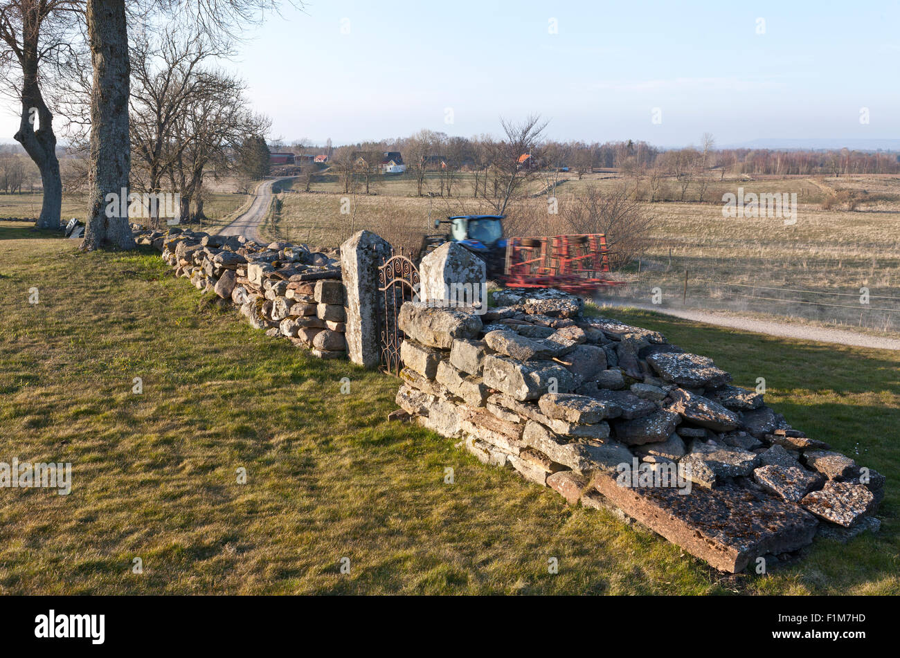 Stone walls at Gudhem Monastery, Sweden. Founded 1152 A.D. Ancient ...