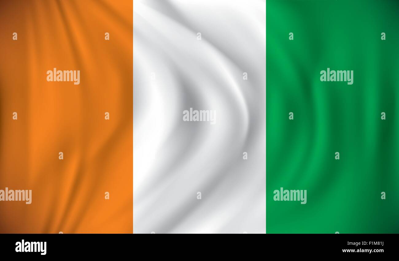 Map Of Ivory Coast With Flag Vector Illustration Hi Res Stock