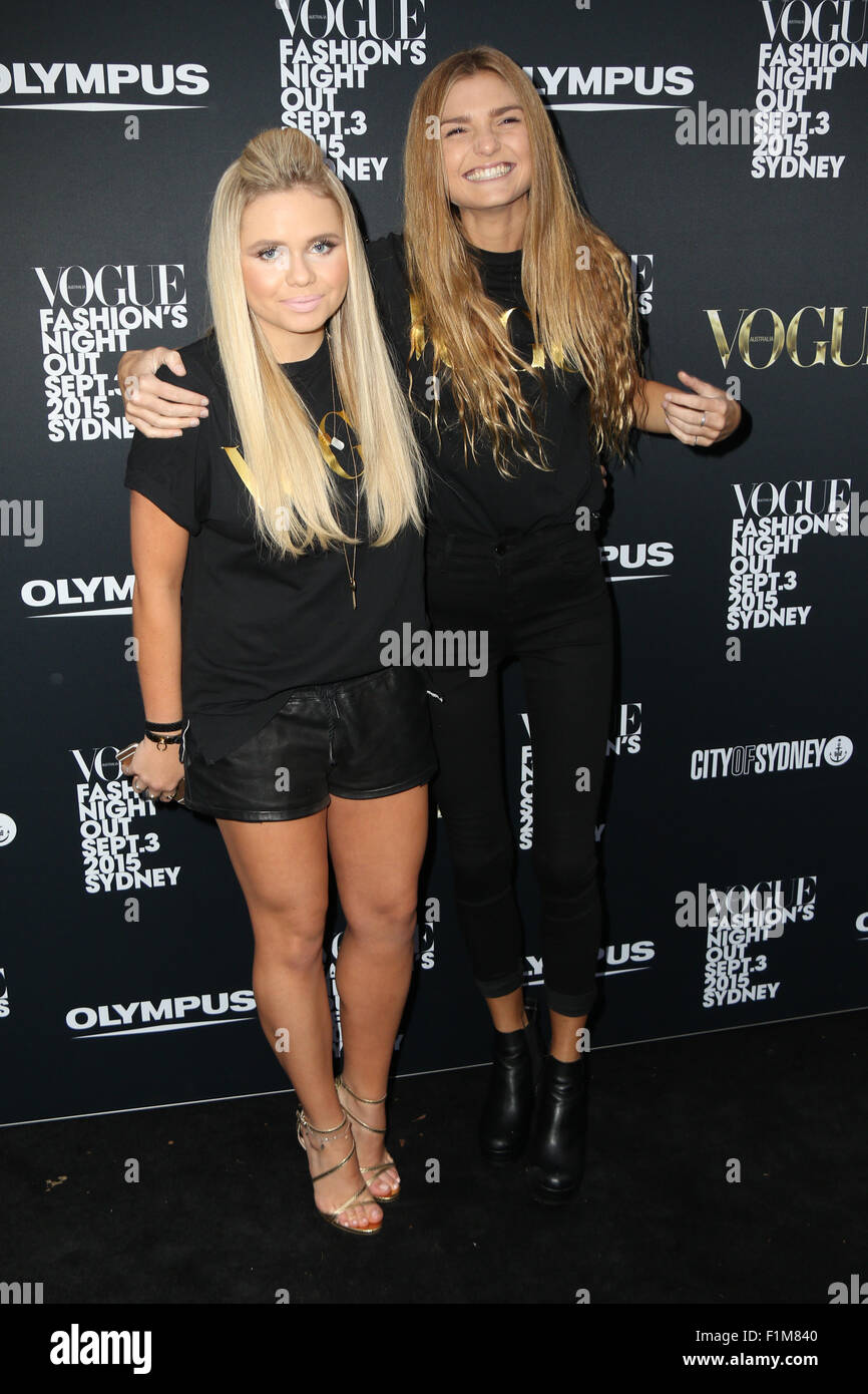 Sydney, Australia. 3 September 2015. Pictured: Alli Simpson and Sjana ...