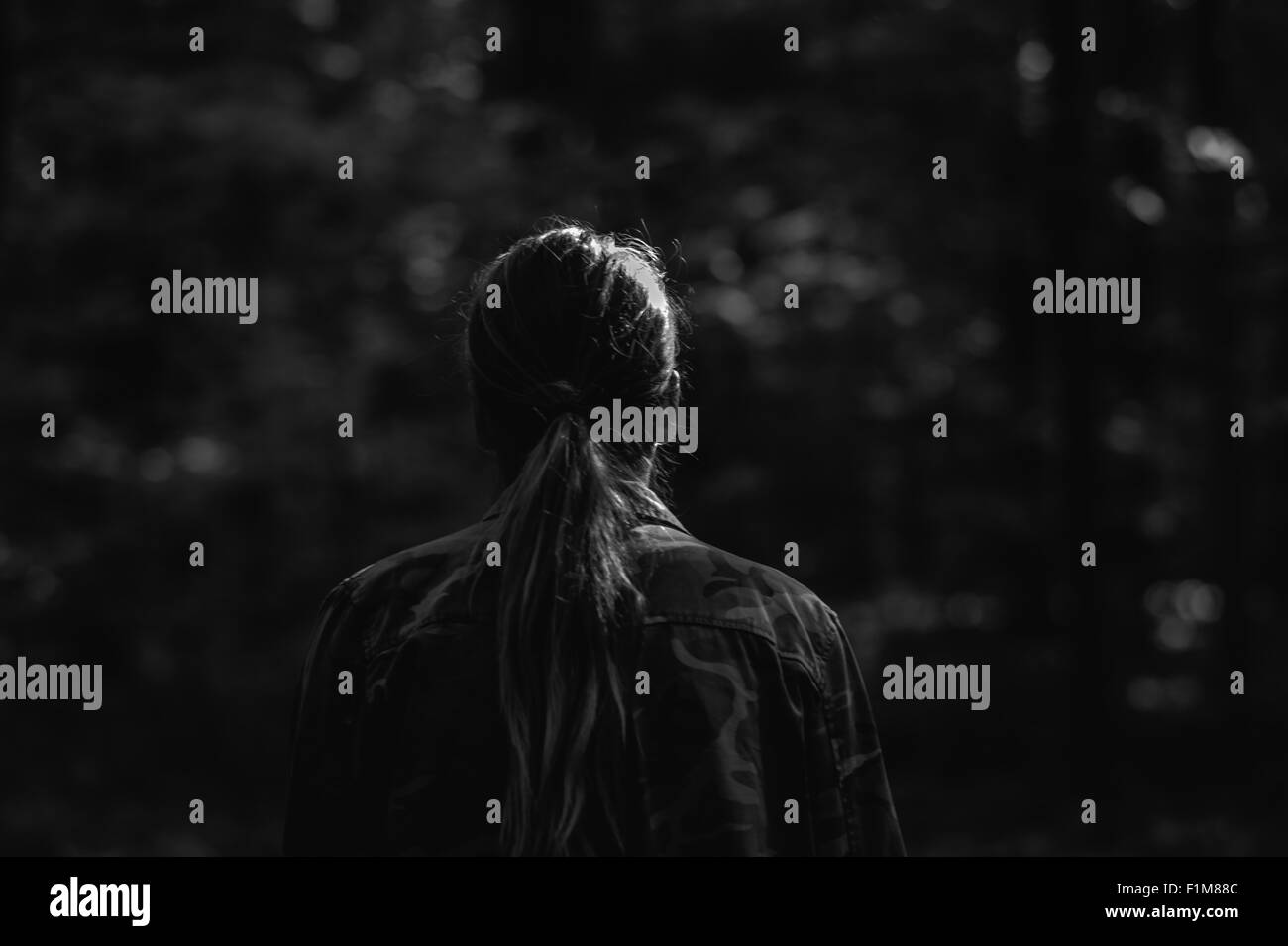 Dark forest night Black and White Stock Photos & Images - Alamy