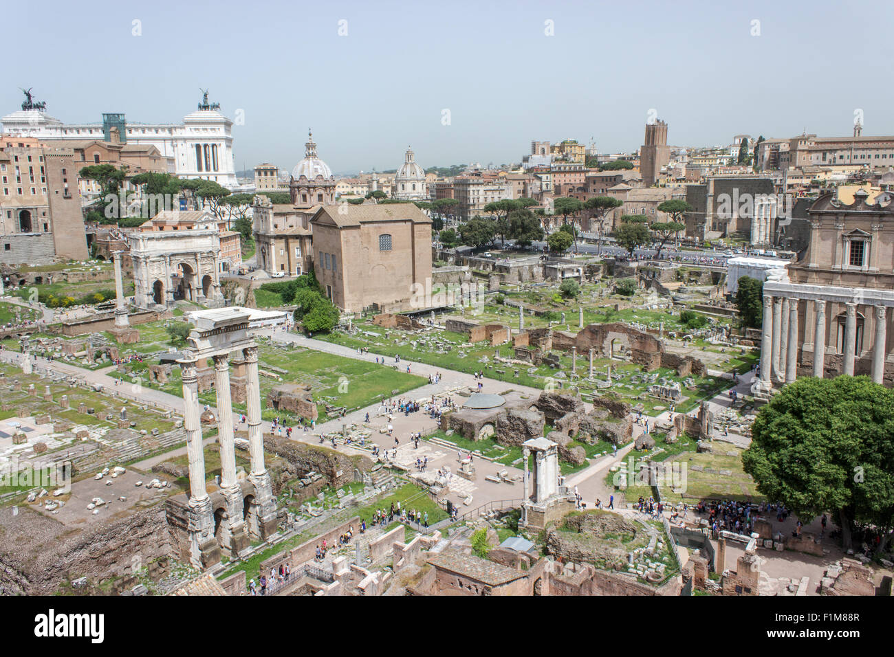 Overlooking the Roman Forum from Palatine hill in Rome Stock Photo - Alamy