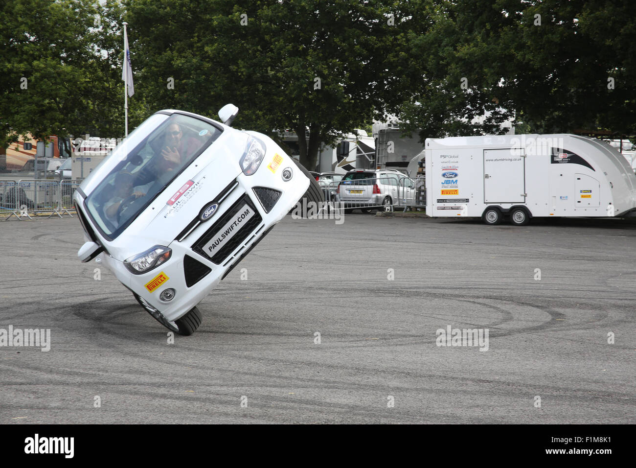 Paul Swift stunt driver Car Fest North 2015 Stock Photo - Alamy