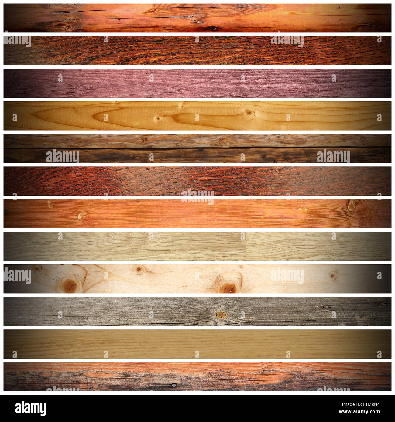 large collection of vintage wooden boards over white Stock Photo - Alamy