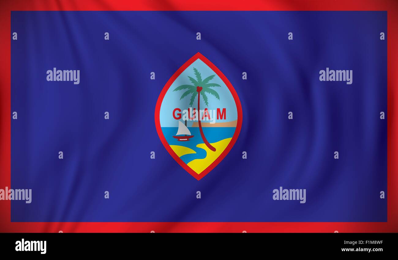 Flag of Guam - vector illustration Stock Vector Image & Art - Alamy