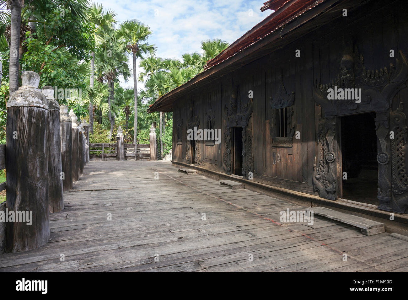 Bagaya Monastery, ancient Buddhist monastery made of teak, wood ...