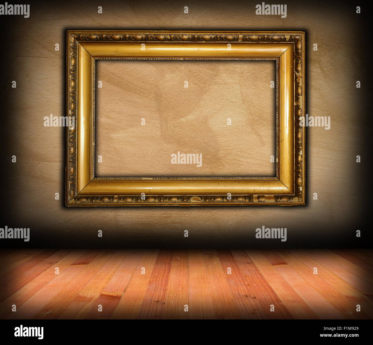 vintage victorian frame on interior architectural backdrop setting ...