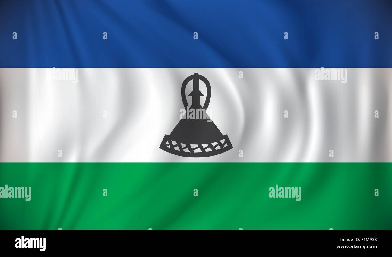 Flag of Lesotho - vector illustration Stock Vector Image & Art - Alamy