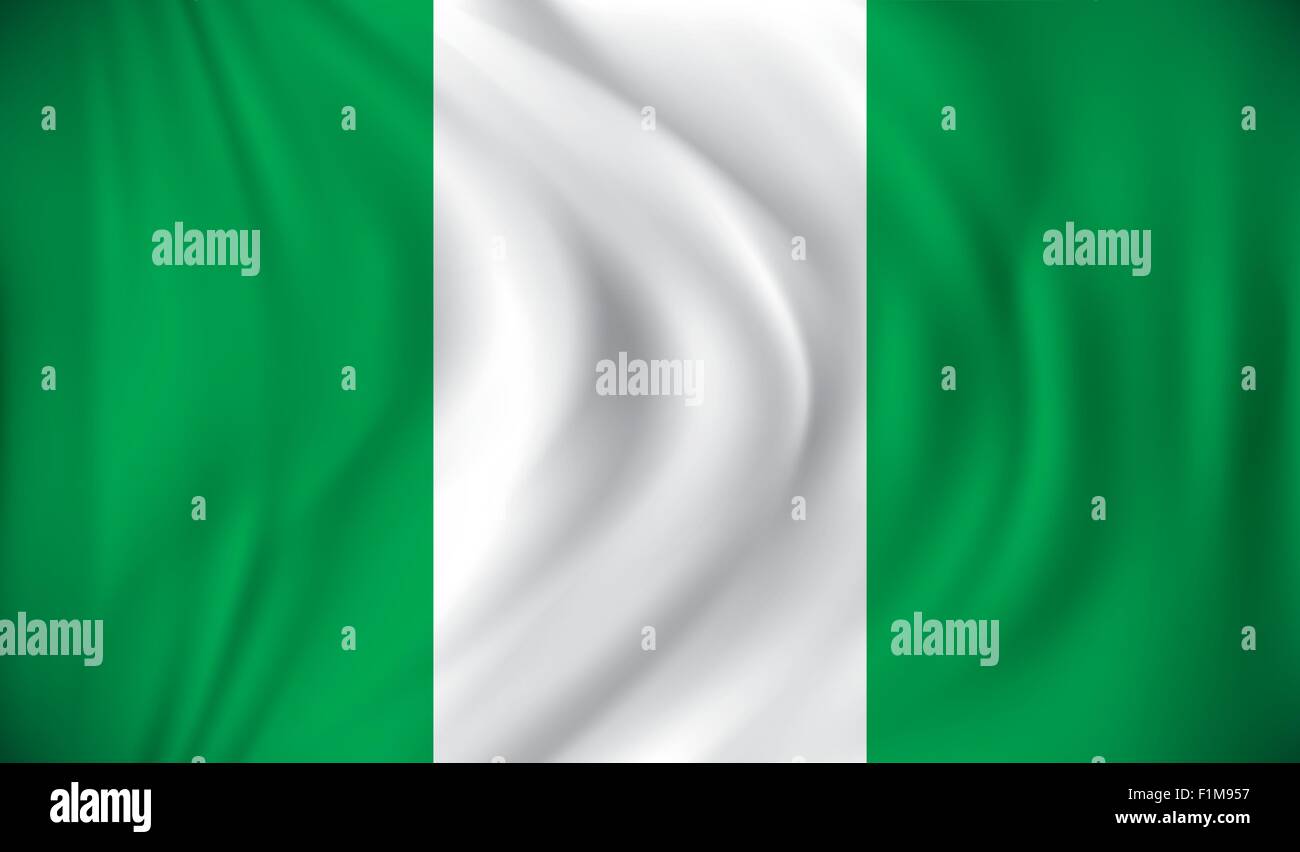 Nigeria vector flag waving Stock Vector Images - Alamy