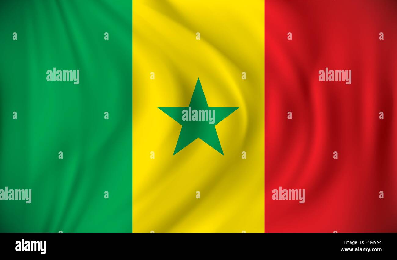 Senegal flag waving vector Stock Vector Images - Alamy