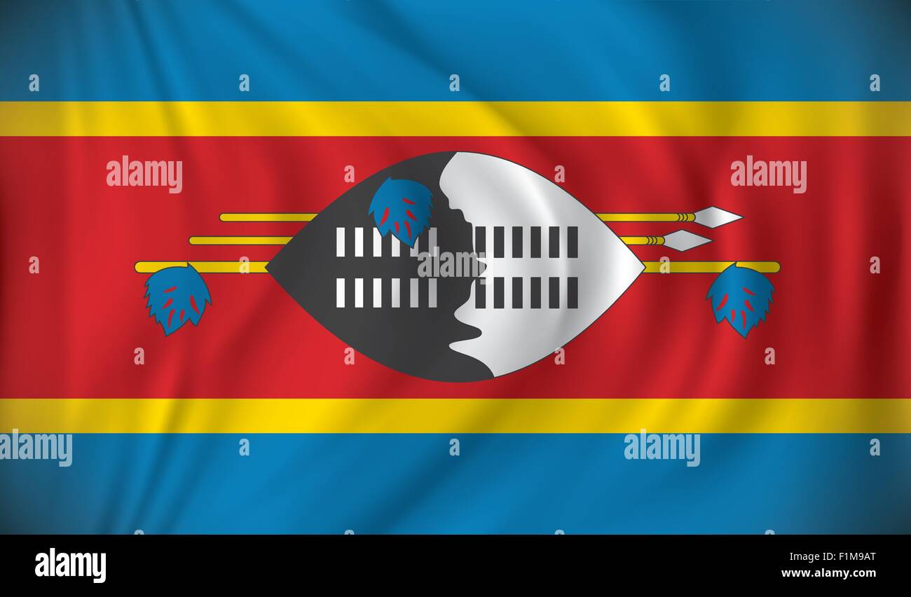 Flag of Swaziland - vector illustration Stock Vector Image & Art - Alamy