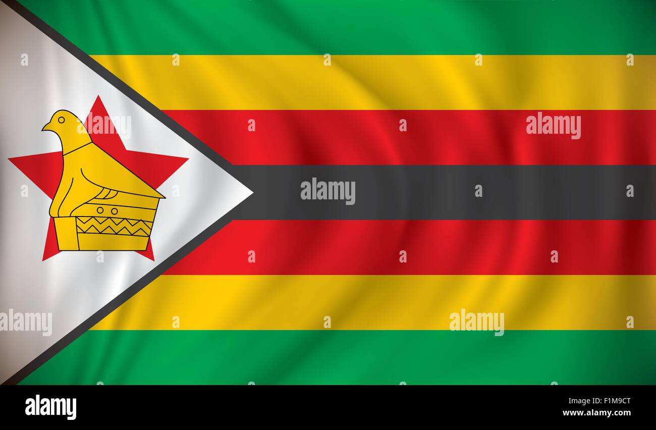 Zimbabwe flag waving Stock Vector Images - Alamy