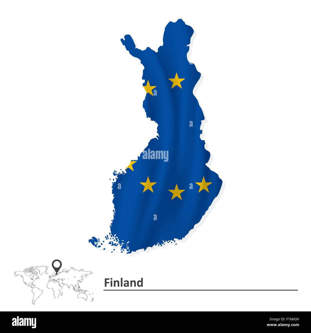 Map of Finland with European Union flag - vector illustration Stock ...