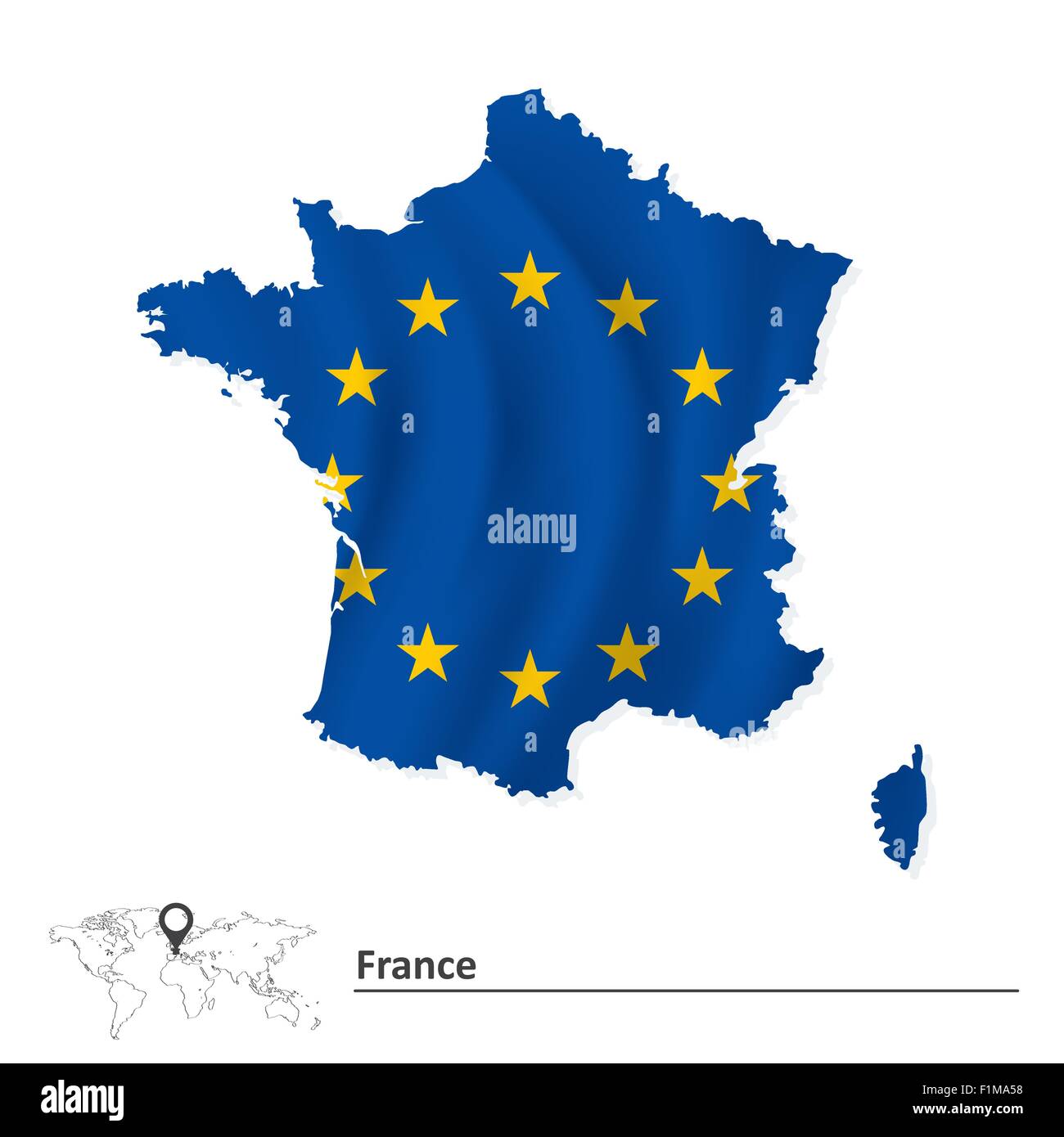 Vector 3d map illustration france Stock Vector Images - Alamy