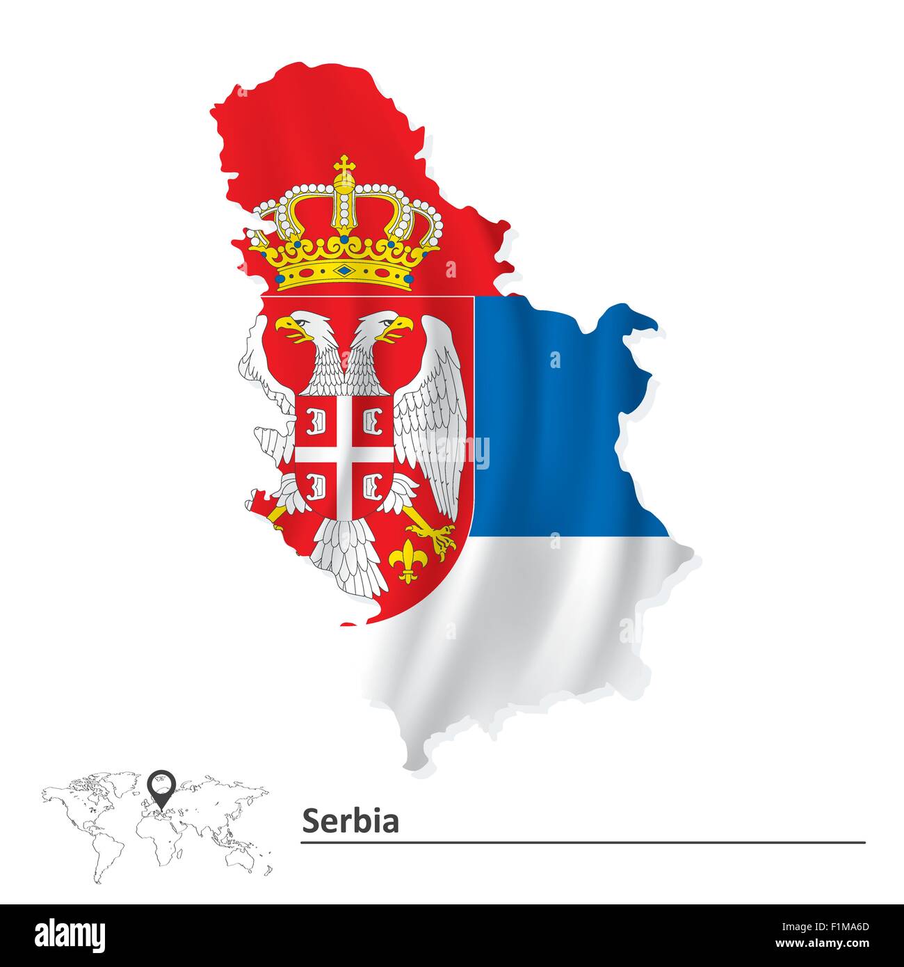 Map of Serbia with flag - vector illustration Stock Vector Image & Art ...