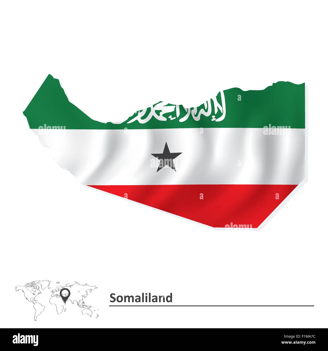 Map of Somaliland with flag - vector illustration Stock Vector Image ...
