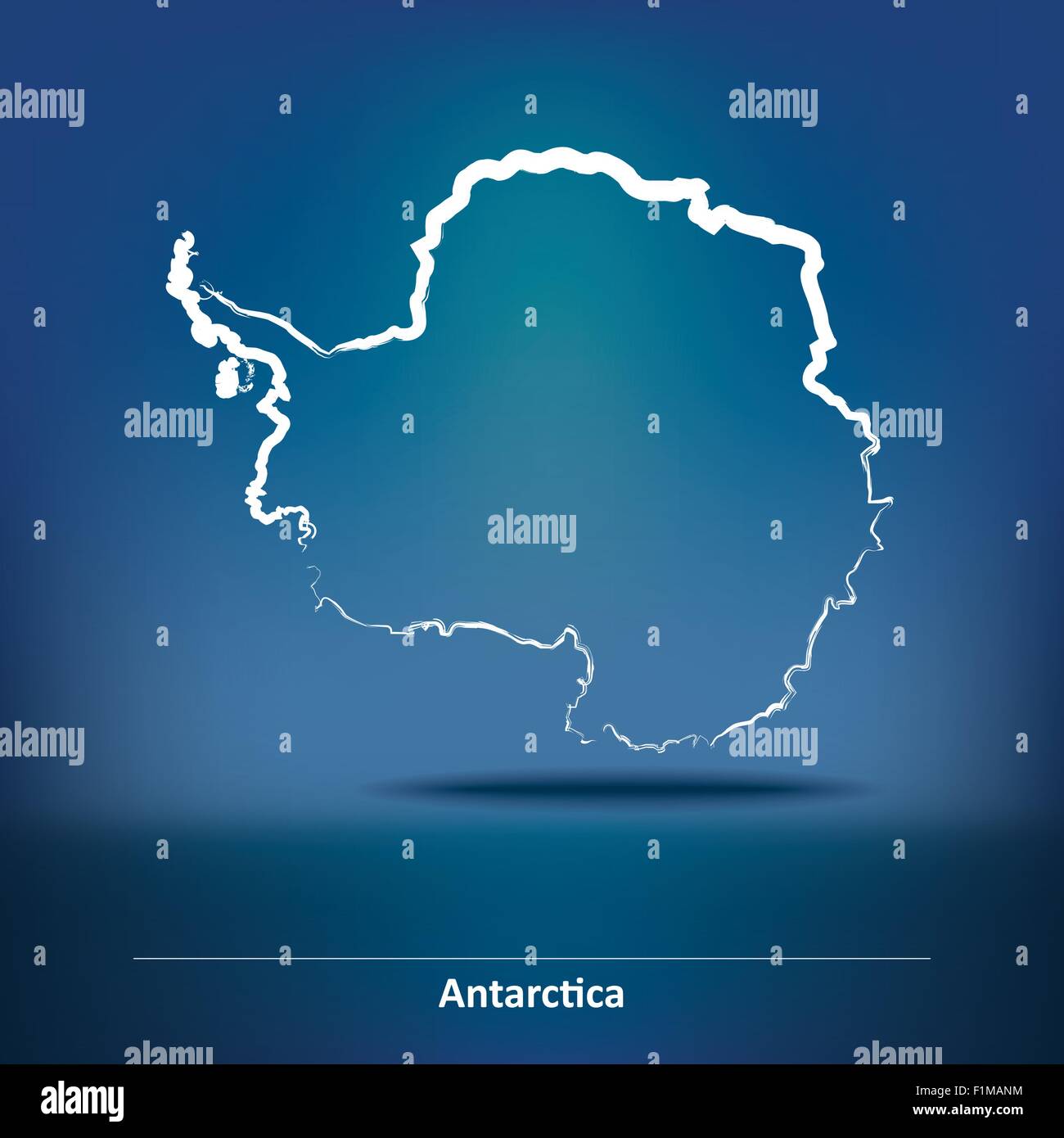 Doodle Map of Antarctica - vector illustration Stock Vector Image & Art ...